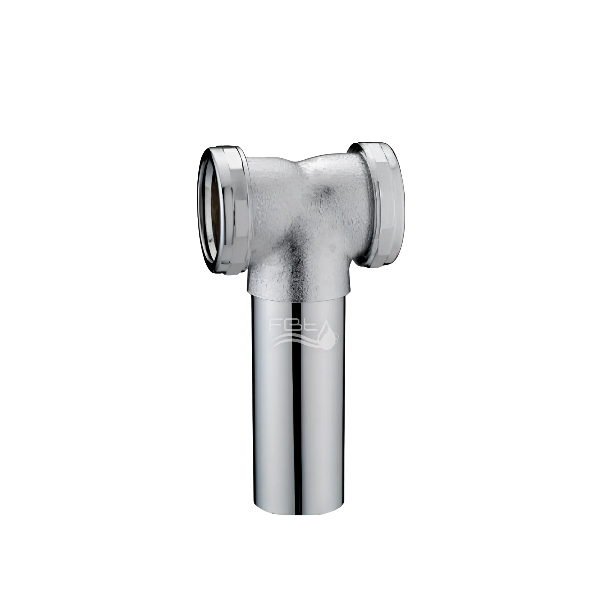 FBT Chrome Brass Center Outlet Tee And Tailpiece - T8 | FBT
