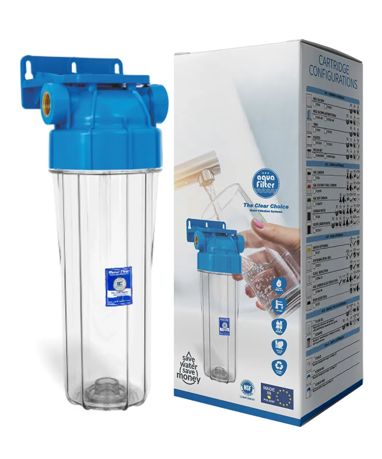 Aquafilter 10" Single Stage Water Filter Housing – Transparent Sump – 3 ...
