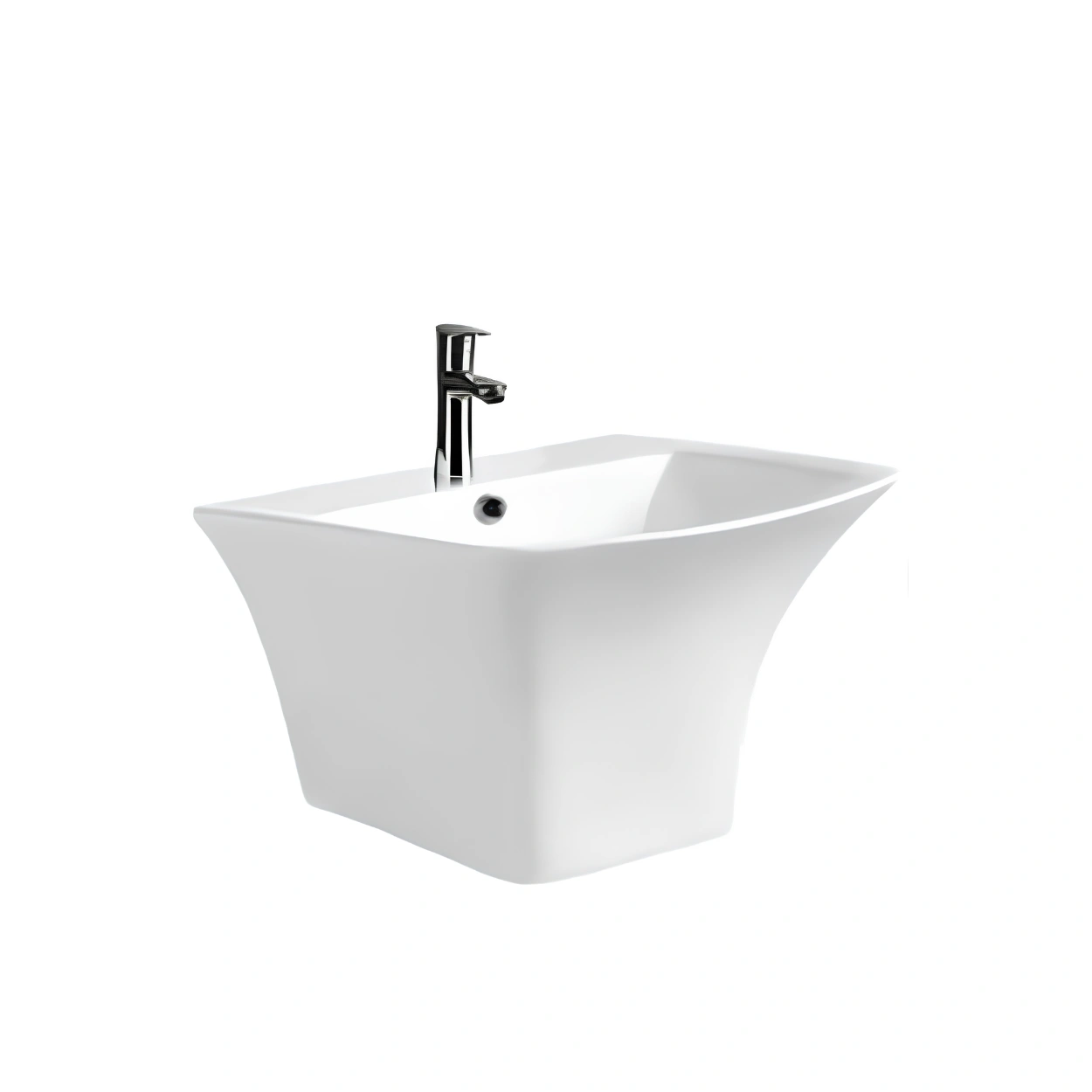 FBT White Semi Pedestal Rectangular Basin – 901-W | FBT
