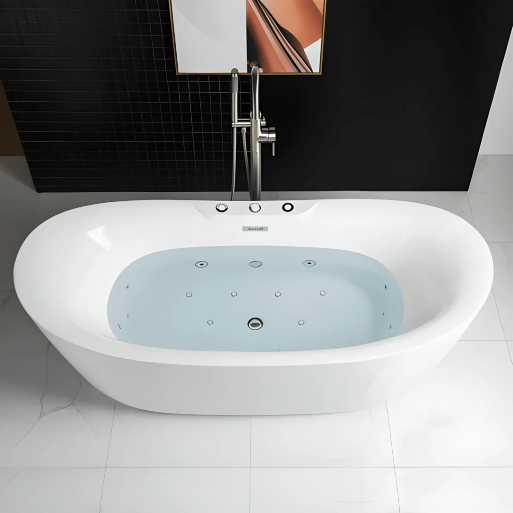 D-9043 Whirlpool Freestanding Acrylic Bathtub – Hydro Massage System | FBT